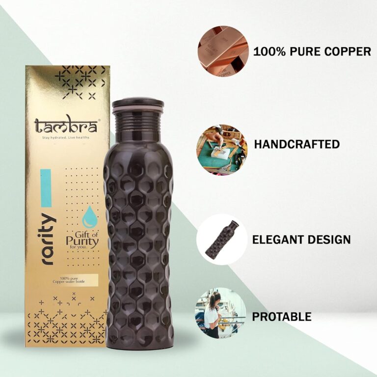 Pure Copper Jointless Rarity Curve Hammered Bottle – Tambra